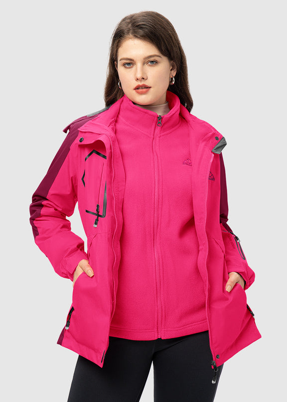 Women's 3-in-1 Water Resistant With Inner Fleece Jacket – TBMPOY