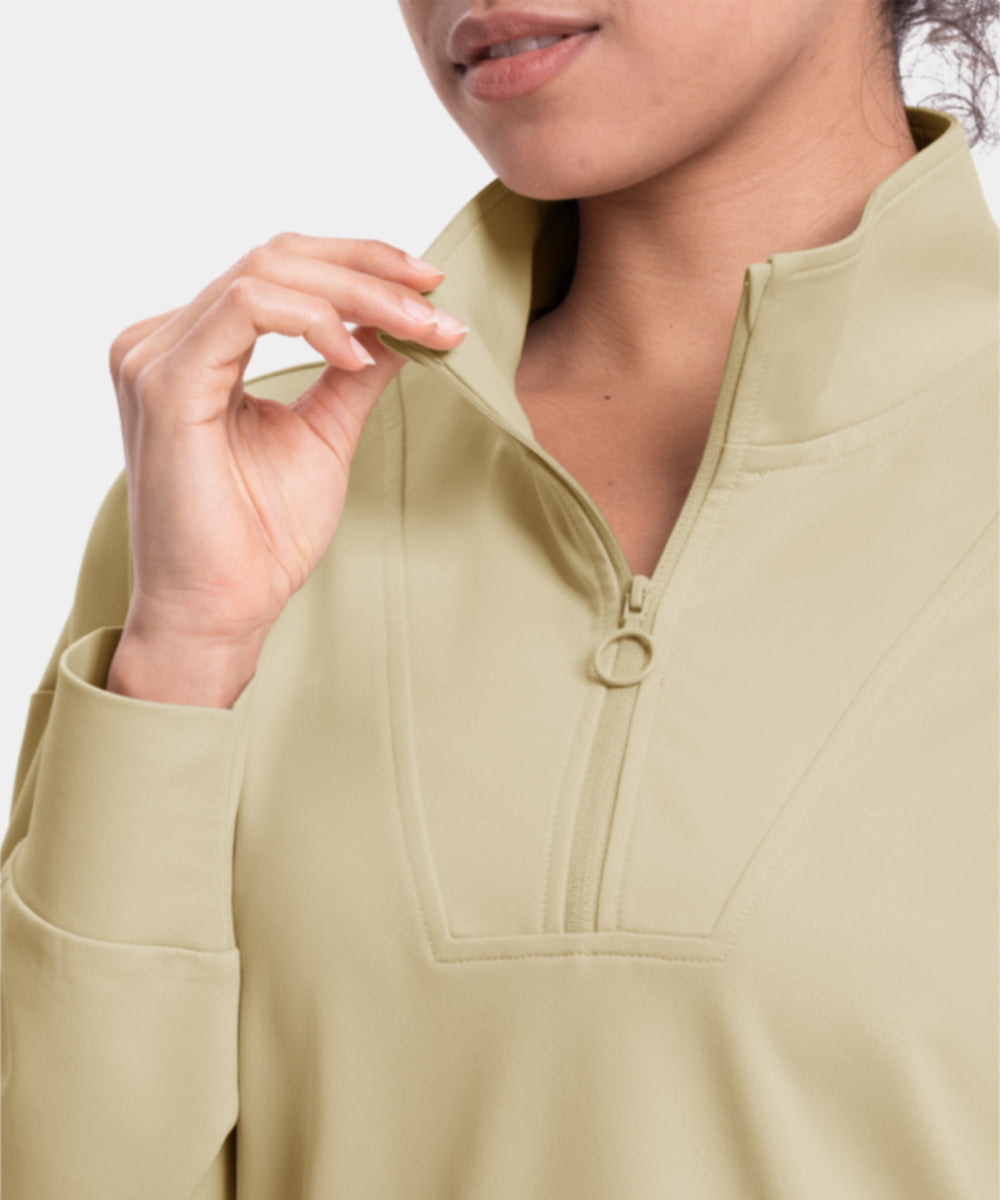 Women's Funnel-Neck Half Zip Pullover and Wide Leg Pants Lounge Sets ...